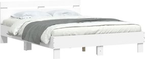 Rám postele s čelem bílý 140 x 200 cm kompozitní dřevo 3207420