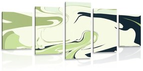 5-dílný obraz abstraktní vzor materiálů zelený Varianta: 100x50