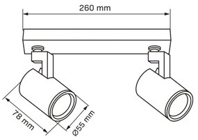 Bodové svítidlo LYNX 2xGU10/10W/230V černá