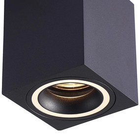 Stropní svítidlo Bima Ring Square, 1x černé kovové stínítko