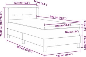 Postel s boxspringem s polštářem Modrá 200 x 100 cm textil 3341285