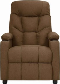 Polohovací křeslo hnědé textil 339086