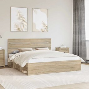 Rám postele s čelo Sonoma 200 x 200 cm Masivní borové dřevo 3411706