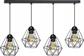 Závěsná nastavitelná stropní lampa Diamond 4, černá