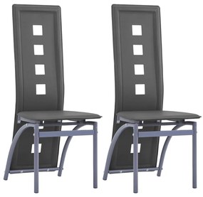 Jídelní židle 2 ks šedé umělá kůže,  281707