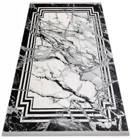 Moderní koberec TULS strukturální, střapce 51210 Mramor antracit velikost 160x220 cm | krásné koberce cz