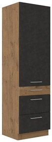 Kuchyňská skříňka se zásuvkami Woodline 60 DKS-210 3S 1F, Barva: dąb lancelot / dark wood