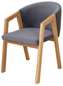 Čalouněná židle grafitová s dřevěnými nohami Avelina 9852 FORIO