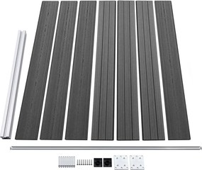 vidaXL Zahradní plot WPC 699 x 146 cm černý