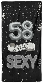 Osuška Stále sexy – černá (věk: 58, Velikost osušky: 70x140cm)