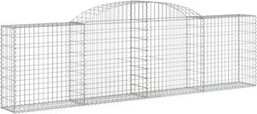 Klenuté gabionové koše 7 ks 300x30x80/100 cm pozinkované železo 3146508