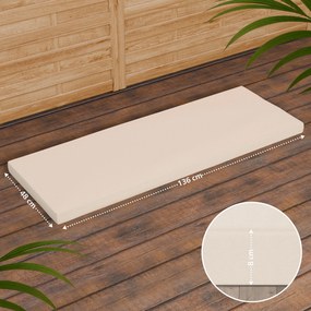 Teaková lavice Daxon s sedací polštář 150 cm – krémová