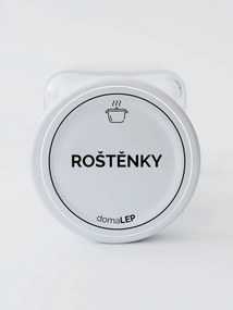 Samolepka na kořenky ROŠTĚNKY průhledná 5 cm tučné písmo