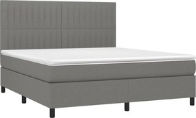 Box spring postel s matrací a LED tmavě šedá 160x200 cm textil 3135046