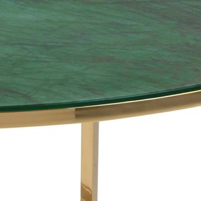 Konferenční stolek Alisma mramor zelený/zlatý