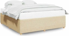 Rám postele bez matrace krémový 180 x 200 cm textil 3284961