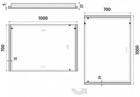 Nimco LED zrcadlo 1000x700 ZP 11004