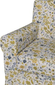 Potah na křeslo IKEA Ektorp Jennylund barva žlutá látka pletený vzor, vzorované