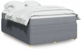 Box spring postel s matrací světle šedá 140 x 190 cm textil
