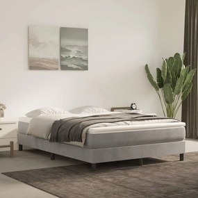 Box spring postel s matrací světle šedá 140x190 cm samet,  3144327