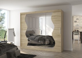 ADRK Furniture Skříň s posuvnými dveřmi a zrcadlem SHARON 250 ADRK-SW-SHA-S-250