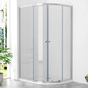 POINT AS ROCKY 120x80 Clear Levý Asymetrický sprchový kout s mramorovou vaničkou
