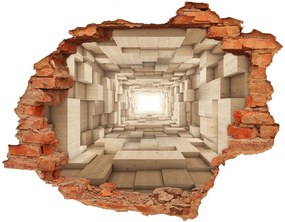 Wallmuralia Díra 3D fototapeta nálepka Dřevěný tunel 90x70 cm