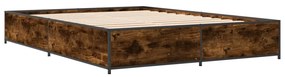 Rám postele kouřový dub 135 x 190 cm kompozitní dřevo a kov,  3279859