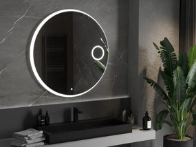 Mexen Ella, LED koupelnové zrcadlo s podsvícením a kosmetickým zrcátkem 100x100 cm, 6000K, ochrana proti zamlžování, 9811-100-100-611-00