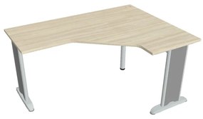 Stůl ergo lomený levý 160×120 cm - Hobis Flex FEV 60 L Dekor stolové desky: akát, Barva nohou: Stříbrná
