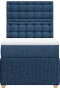 Box spring postel s matrací modrá 90x200 cm textil 3294259