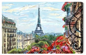 Obraz Paříž Jako Nakreslená Nedostatek Nedostatek Plátno Canvas 120x80