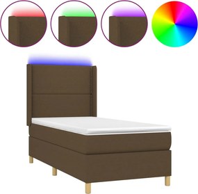 Box spring postel s matrací a LED taupe 90x200 cm textil 3138769
