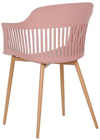 Sada 2 růžových jídelních židlí BERECA Beliani