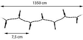 Vánoční světýlka 13,5 m/180 led studená bílá