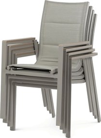 Zahradní židle FIORETTA - béžový textil, béžový hliník, dub