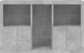 Příborník s LED osvětlením betonově šedý 162 x 37 x 100 cm 3209173
