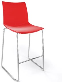 GABER - Barová židle KANVAS ST 66 - nízká, červená/chrom
