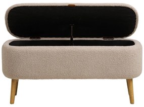 Béžová lavice z textilie bouclé Harlow – House Nordic