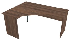 Stůl ergo pravý 160*120 cm - Hobis Gate GEV 60 P Dekor stolové desky: ořech, Dekor lamino podnože: ořech, Barva nohy: černá