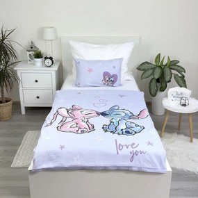 Jerry Fabrics Bavlněné povlečení 100x135 Lilo and Stitch heather povlak na polštář 40x60 JF 24