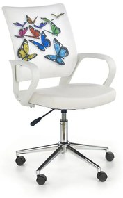 Halmar Dětská židle Ibis Butterfly, bílá s motýlky