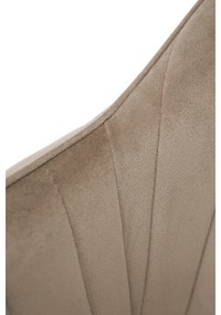 Designové křeslo VELTRA - látka Velvet, šedohnědá Taupe / černá