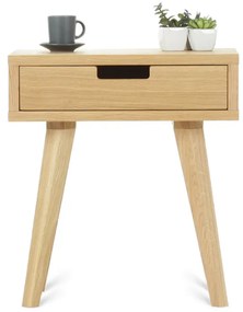Benlemi Designový noční stolek se šuplíkem LUNA přírodní Kvalita dřeva: 1. Dubový masiv třídy A