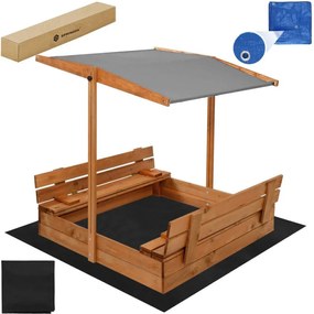 Dětské pískoviště se stříškou 120x120 cm SPRINGOS + podložka
