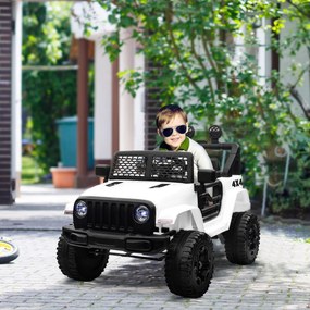 HOMCOM Dětské Elektrické Auto pro Děti od 3 Let - Všestranný Buggy s 12V Baterií, 2 Motory, Dálkovým Ovladačem 2.4G, Světlomety, Klakson, Nastaviteln…