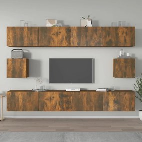 6dílný set TV skříněk kouřový dub kompozitní dřevo 3114371