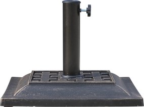 Stojan na slunečník Outsunny, polyesterová pryskyřice, 9 kg, základna pro slunečníky s průměrem pól 38 mm/48 mm, pro zahradu, balkon, bronzová
