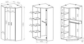 Rohová skříň 13 Flin
