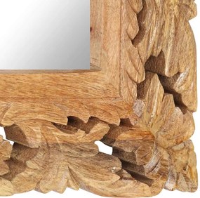 Ručně vyřezávané zrcadlo hnědé 110 x 50 cm masivní mangovník 321640